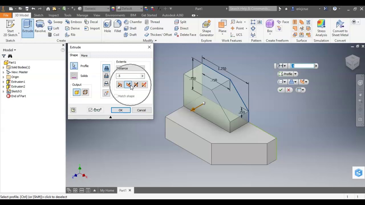 Problem 1-4: Autodesk Inventor Tutorial - YouTube