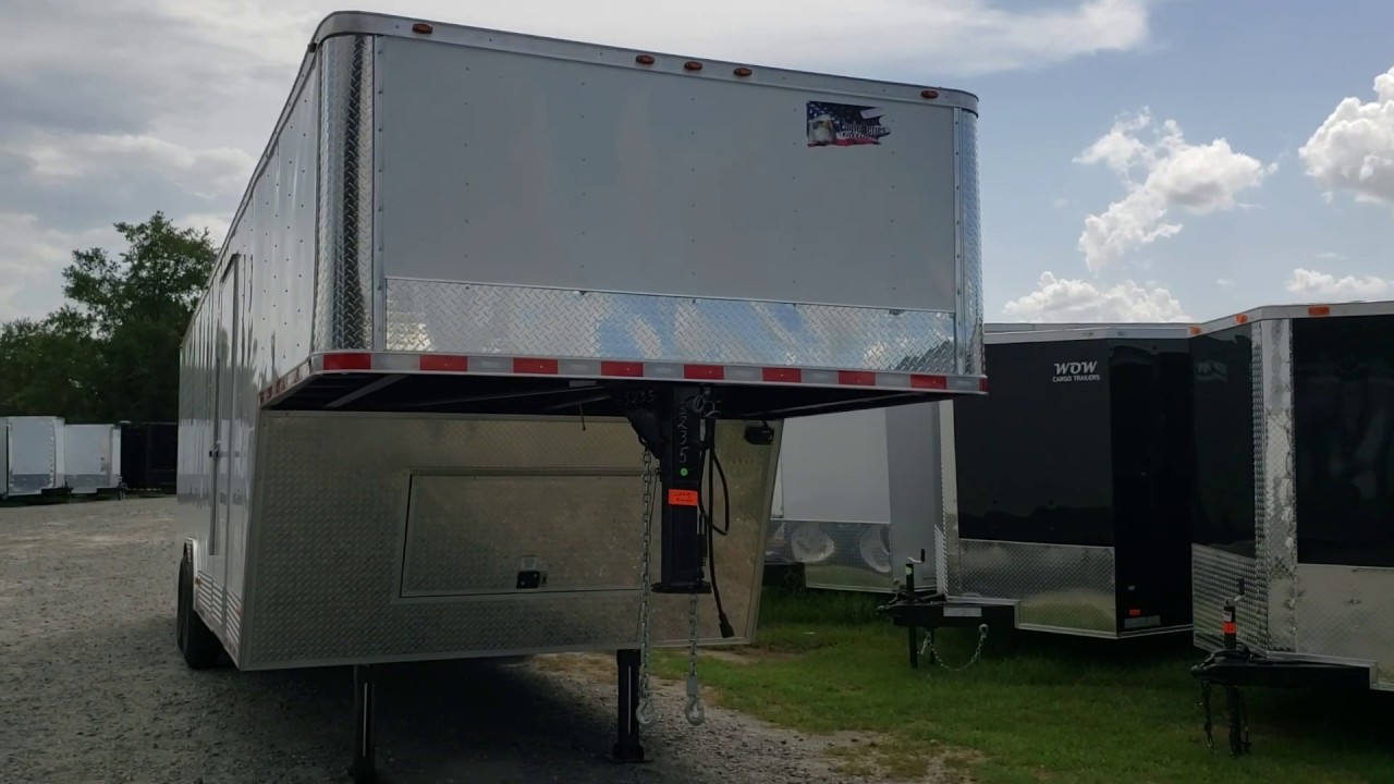 8.5 x 32 Freedom Gooseneck Enclosed Cargo Trailer - YouTube