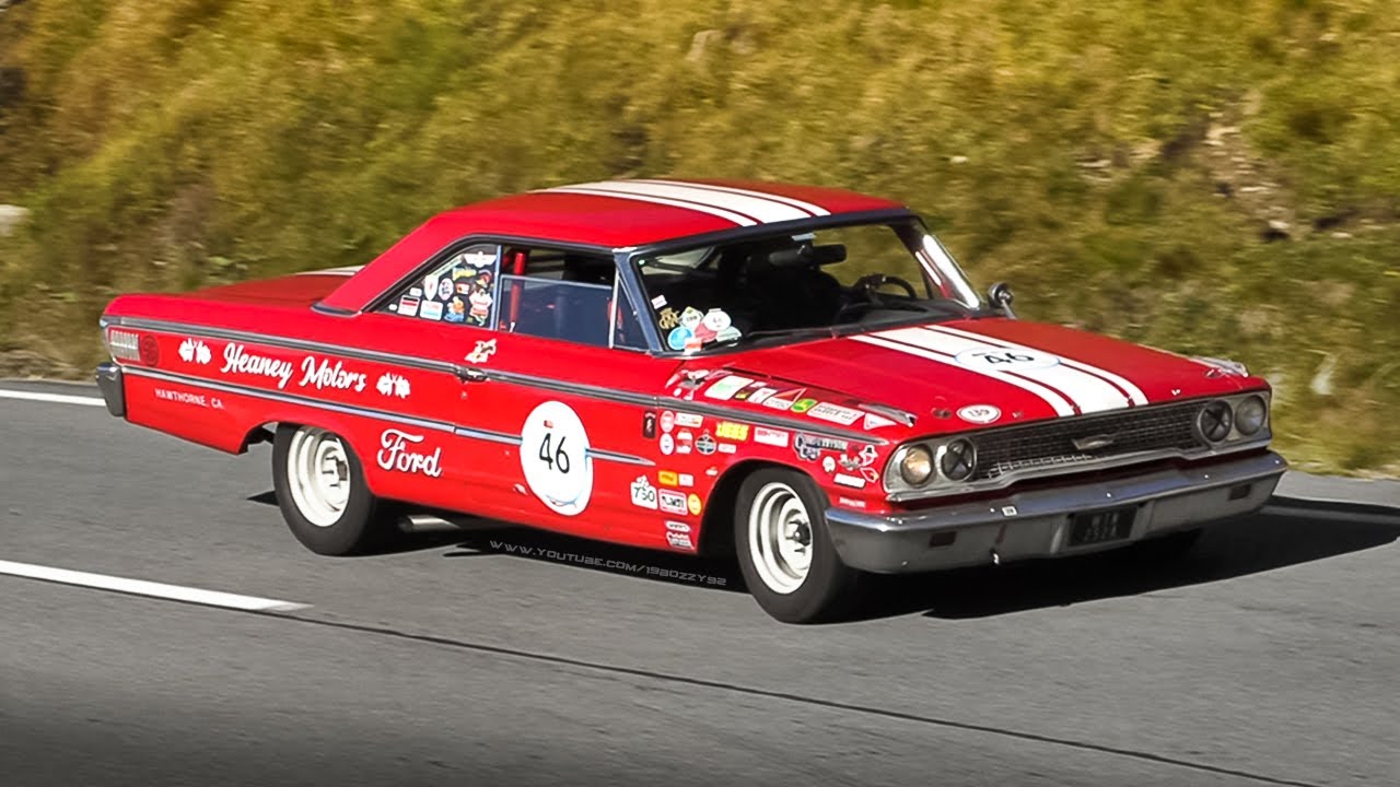 1963 Ford Galaxie 500 Race Cars with 7.0L/427ci V8 roaring on a Swiss ...