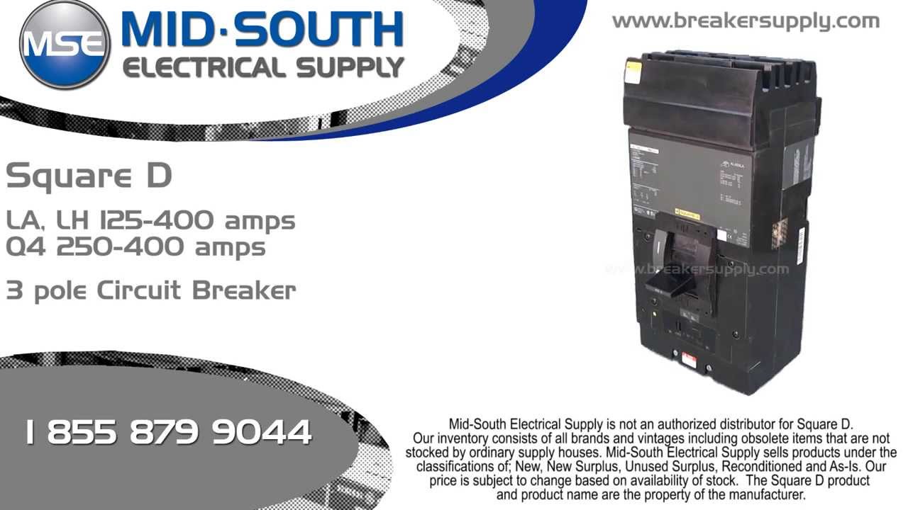 Square D LA36300, 300 Amps, 600 Volts, 3 Pole Circuit Breaker - YouTube
