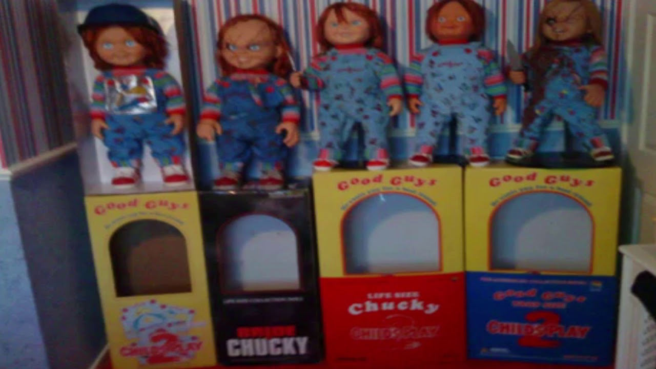 My chucky replica collection [ lifesize chuckys ] - YouTube