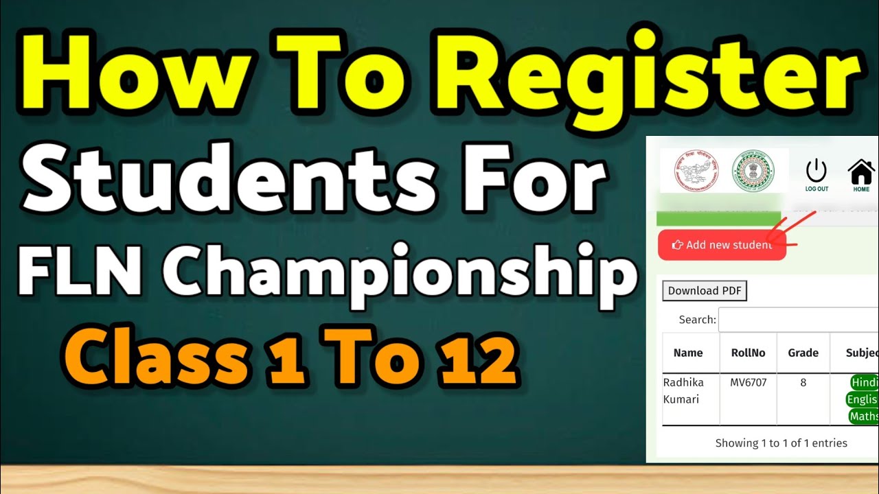 How To Register Students For FLN Championship | Class 1 To 12 - YouTube