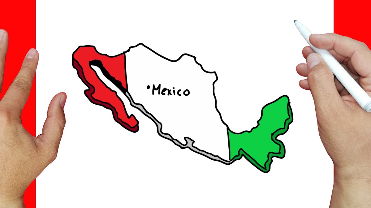 Cómo dibujar el mapa de Mexico paso a paso | Dibujos fáciles - YouTube