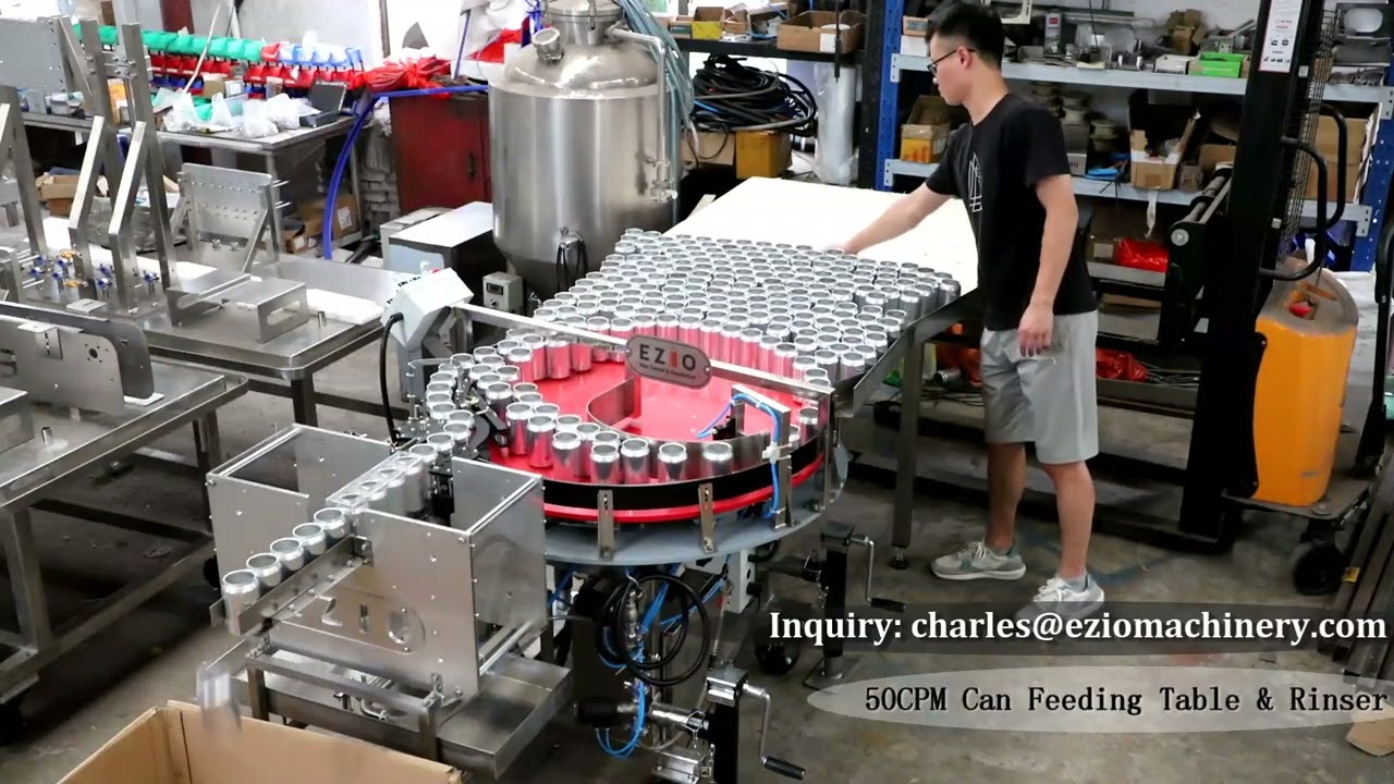 Portable Filler Infeeder And Rinser for Beer Canning Lines - YouTube
