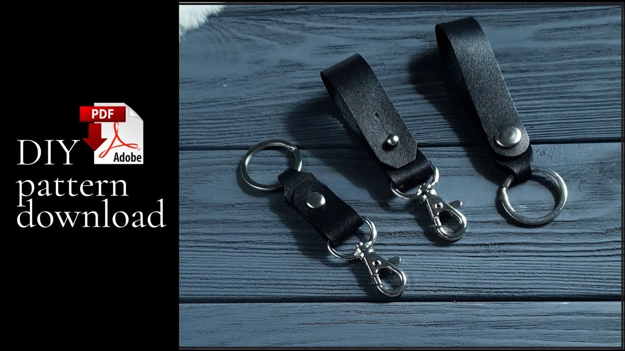 Making a leather keyring | PDF pattern | DIY keychain | Tutorial | Key ...
