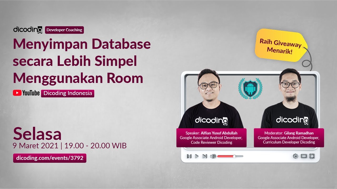 Dicoding Developer Coaching #26: Android | Menyimpan Database secara ...