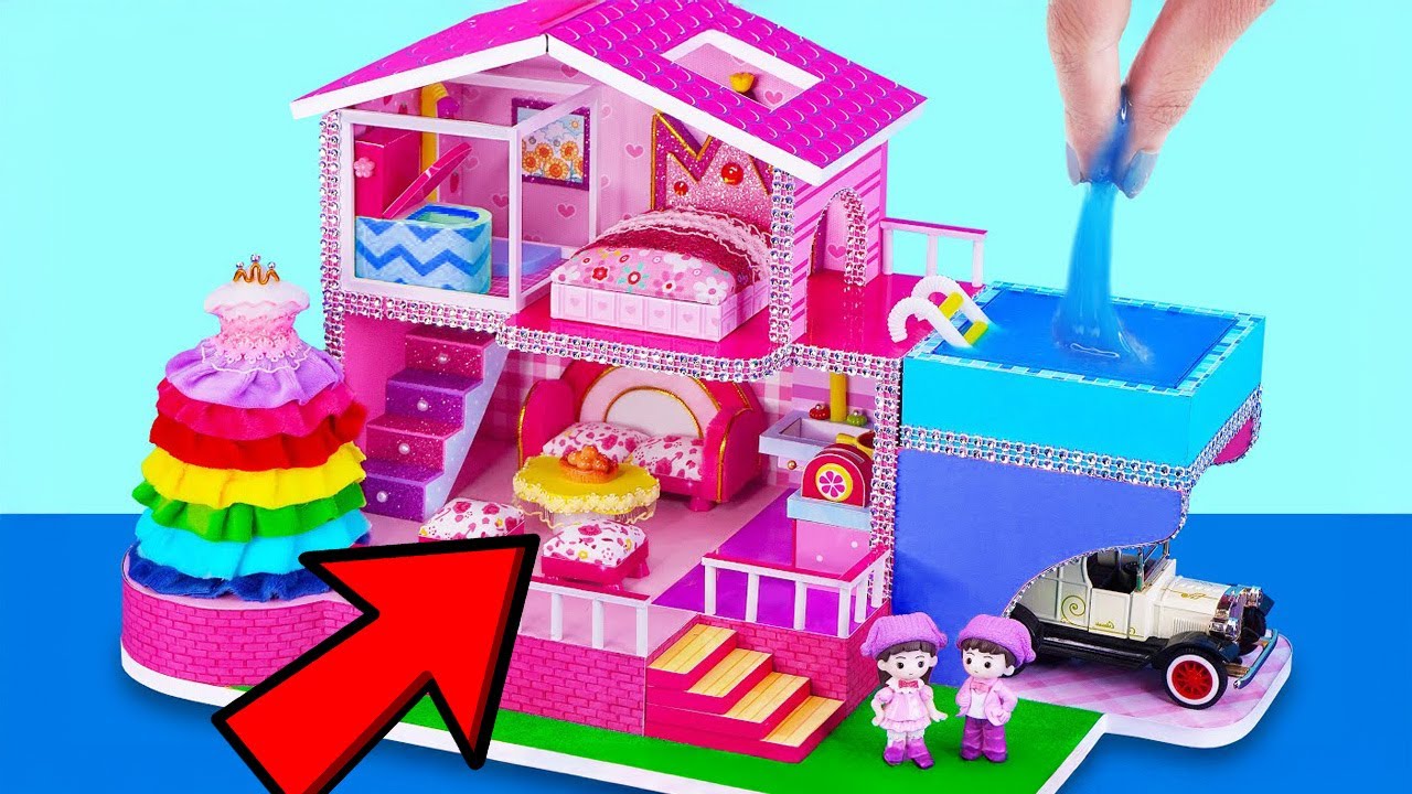 Build a magical miniature pink palace with a rainbow dress in this easy ...