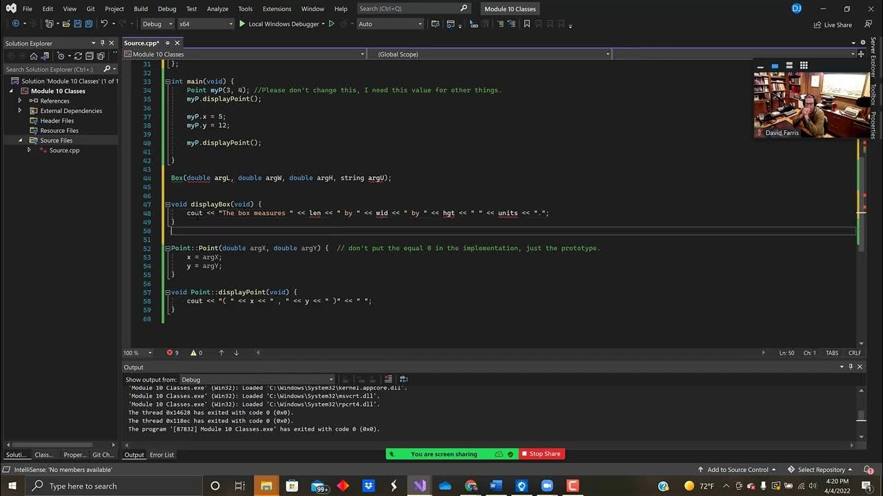 Csci 1 Intro To Programming C Classes And Accessor Methods Youtube
