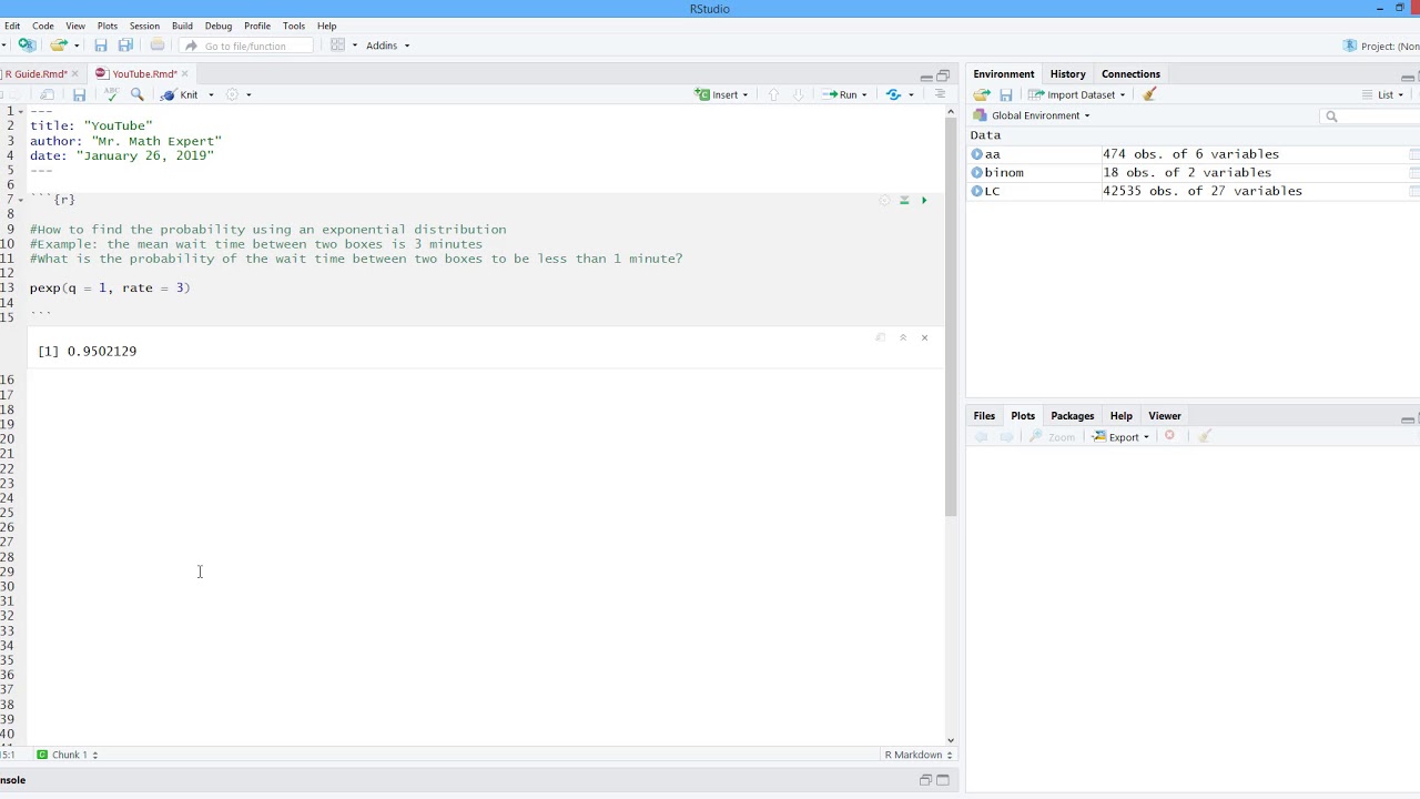 How to Find the Probability Using an Exponential Distribution in R. [HD ...