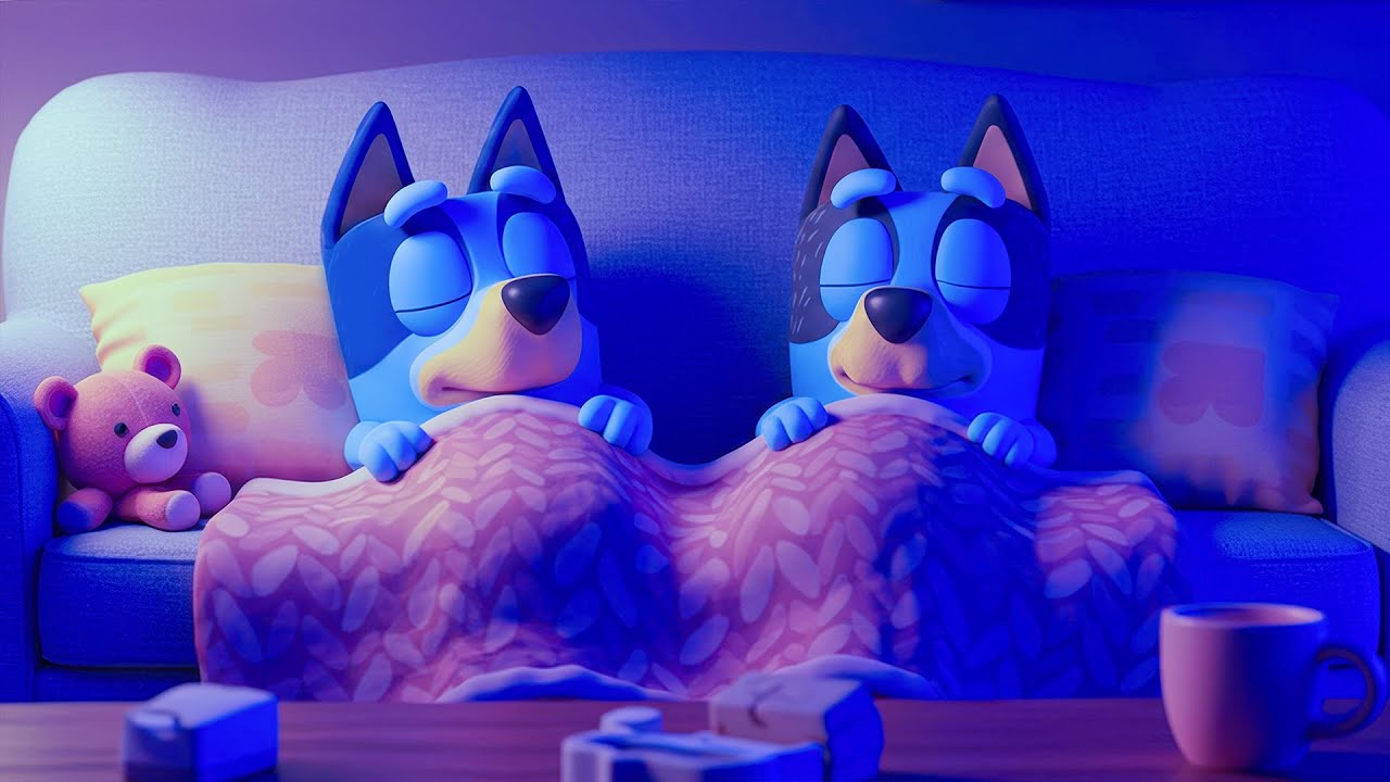 Bluey & Bandit’s Cozy Sleep Journey 🌙 Piano Beats for Sleep, Study ...