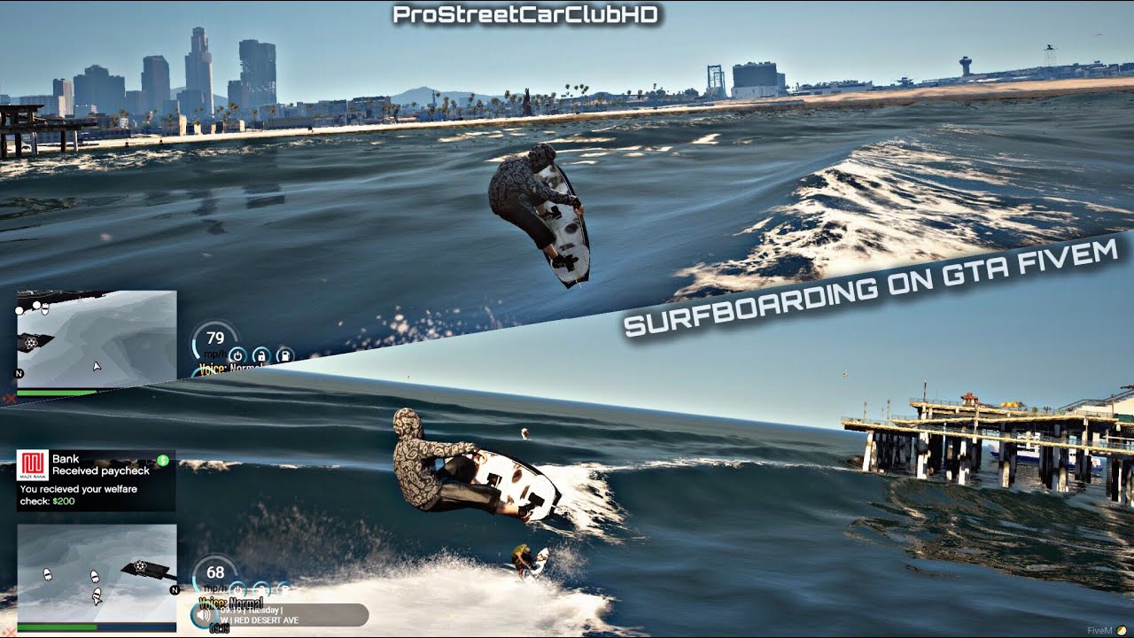 (PC) GTA FiveM: We Went Surfboarding In GTA FiveM! Surfing In The ...