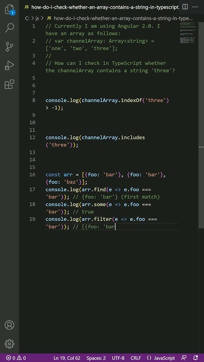javascript - How do I check whether an array contains a string in TypeScript? - YouTube