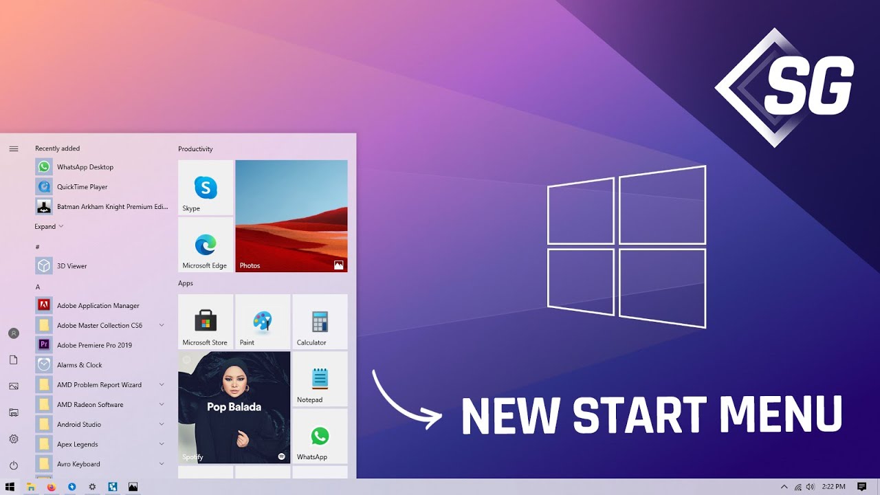 Get Modern Look on Windows 10 | New *Start Menu* 2020 Concept - YouTube