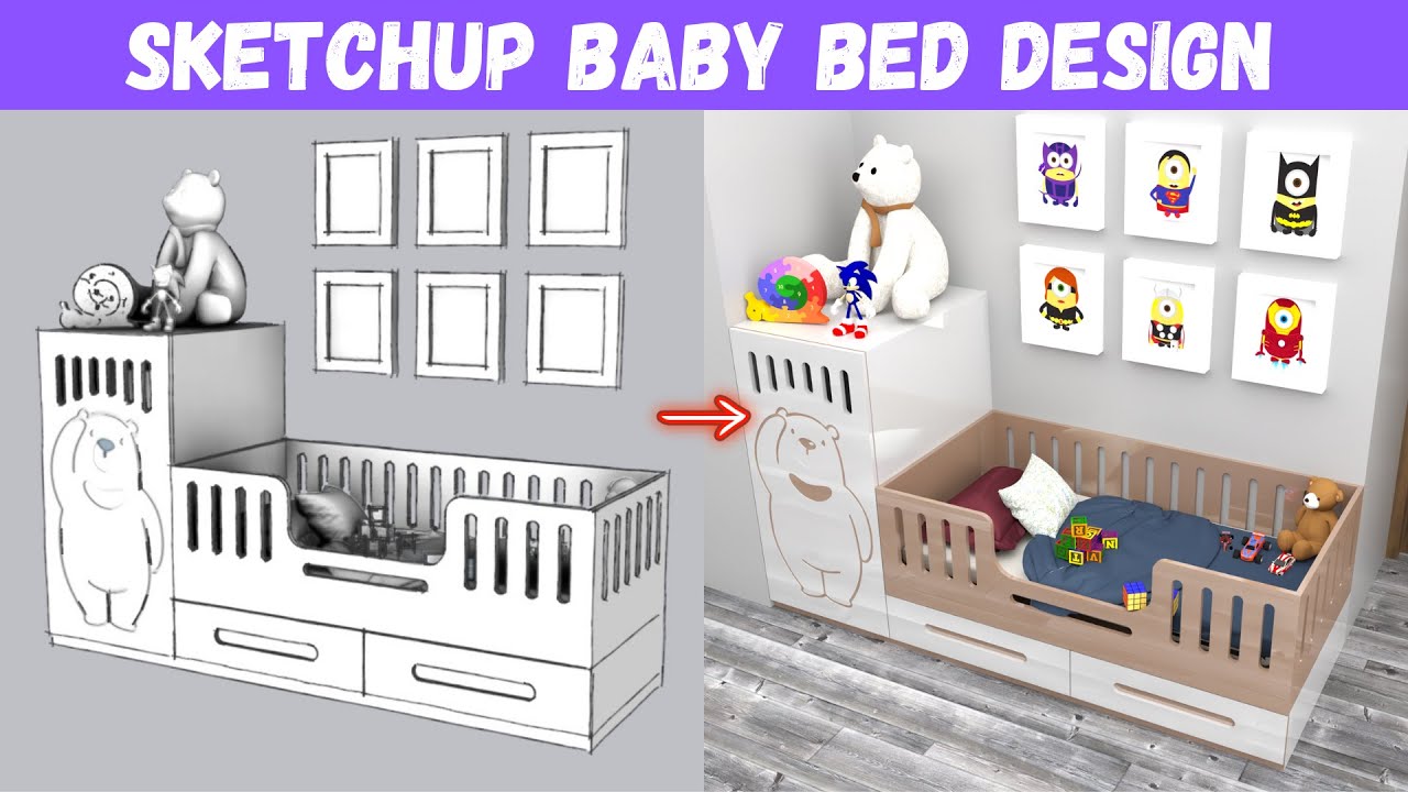 Create a Modern Baby Bed in SketchUp: Step-by-Step Tutorial - YouTube