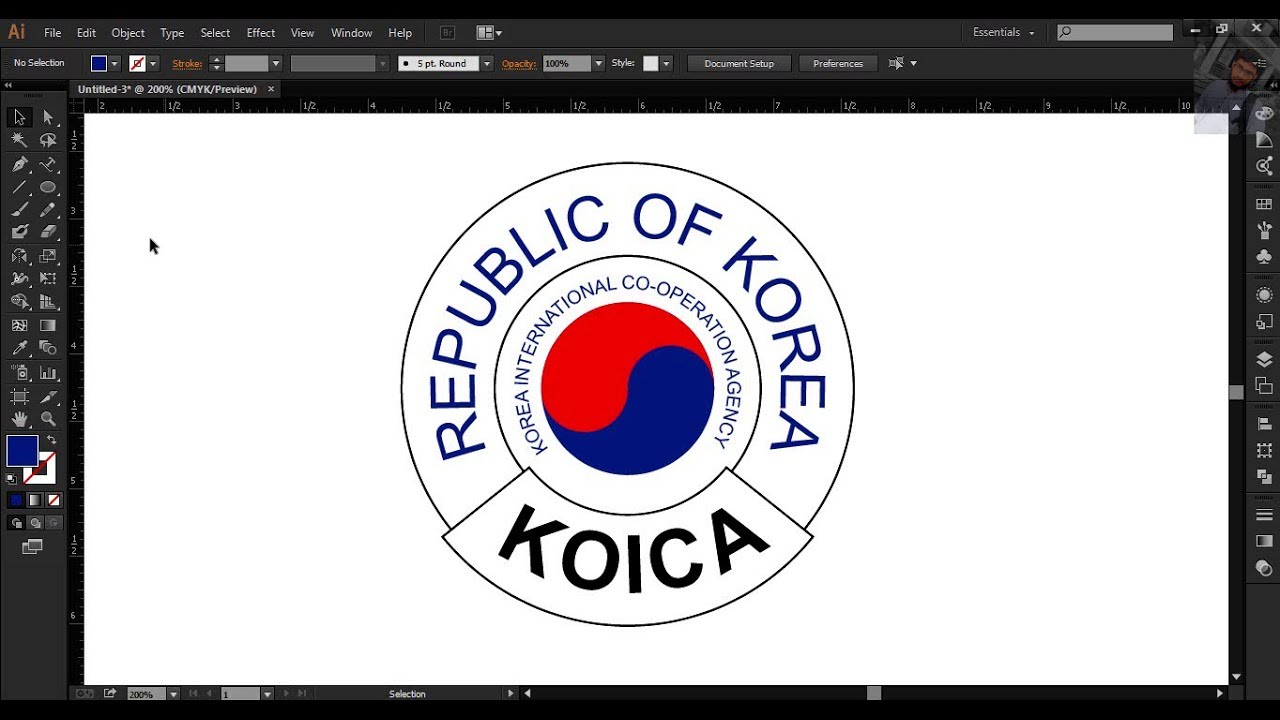 How to create "KOICA" logo in Adobe Illustrator | Tech tuition | Jayed ...