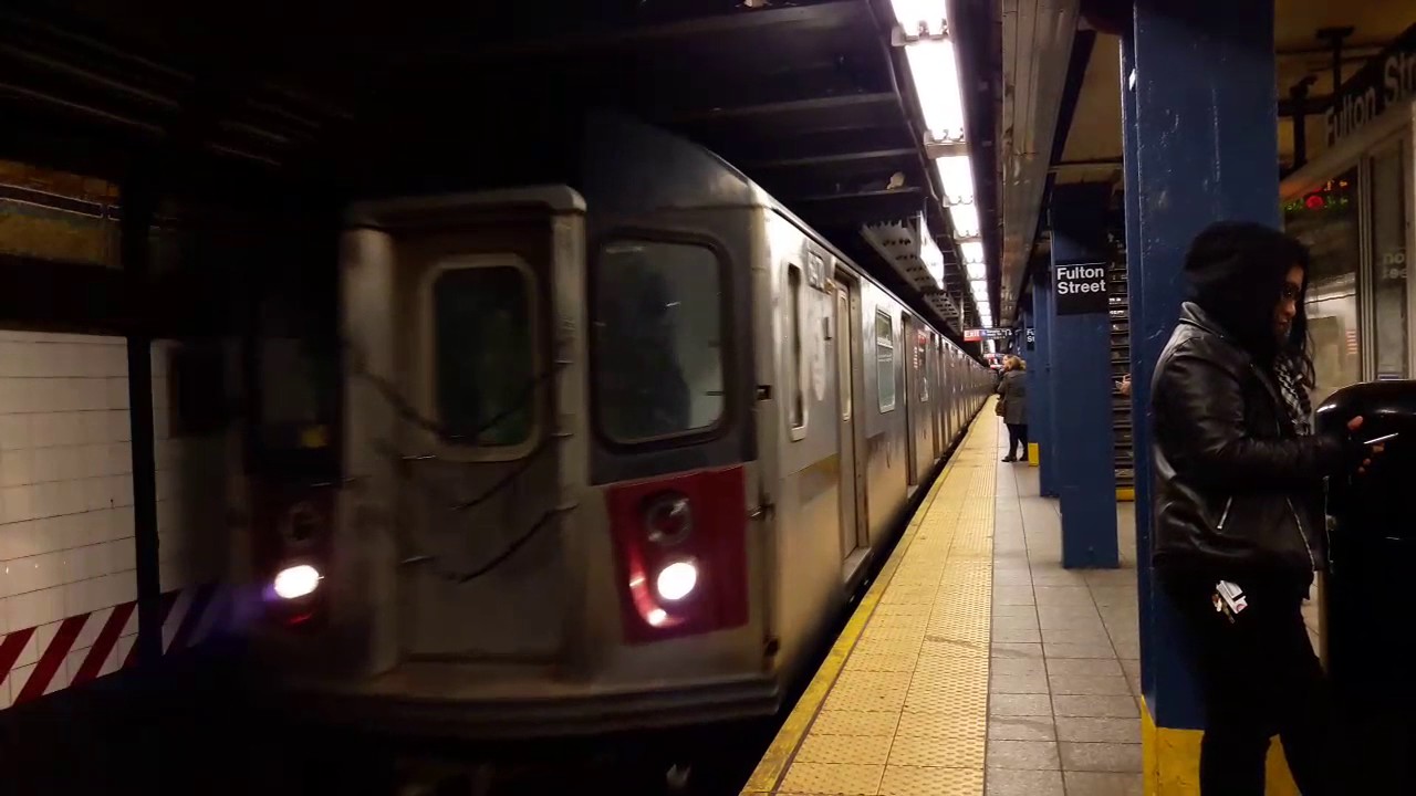 Not in Service R142 Train passing Fulton Street - YouTube