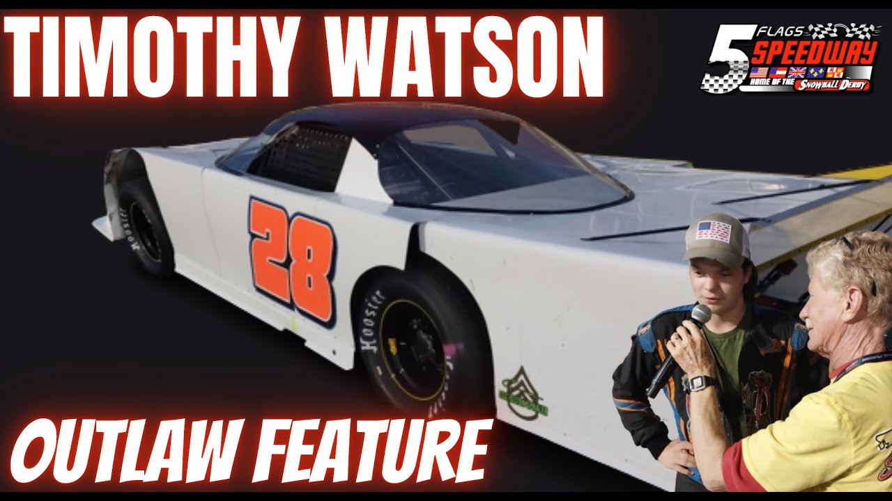 Five Flags Speedway Outlaws - Timothy Watson - April 21st 2023 - YouTube