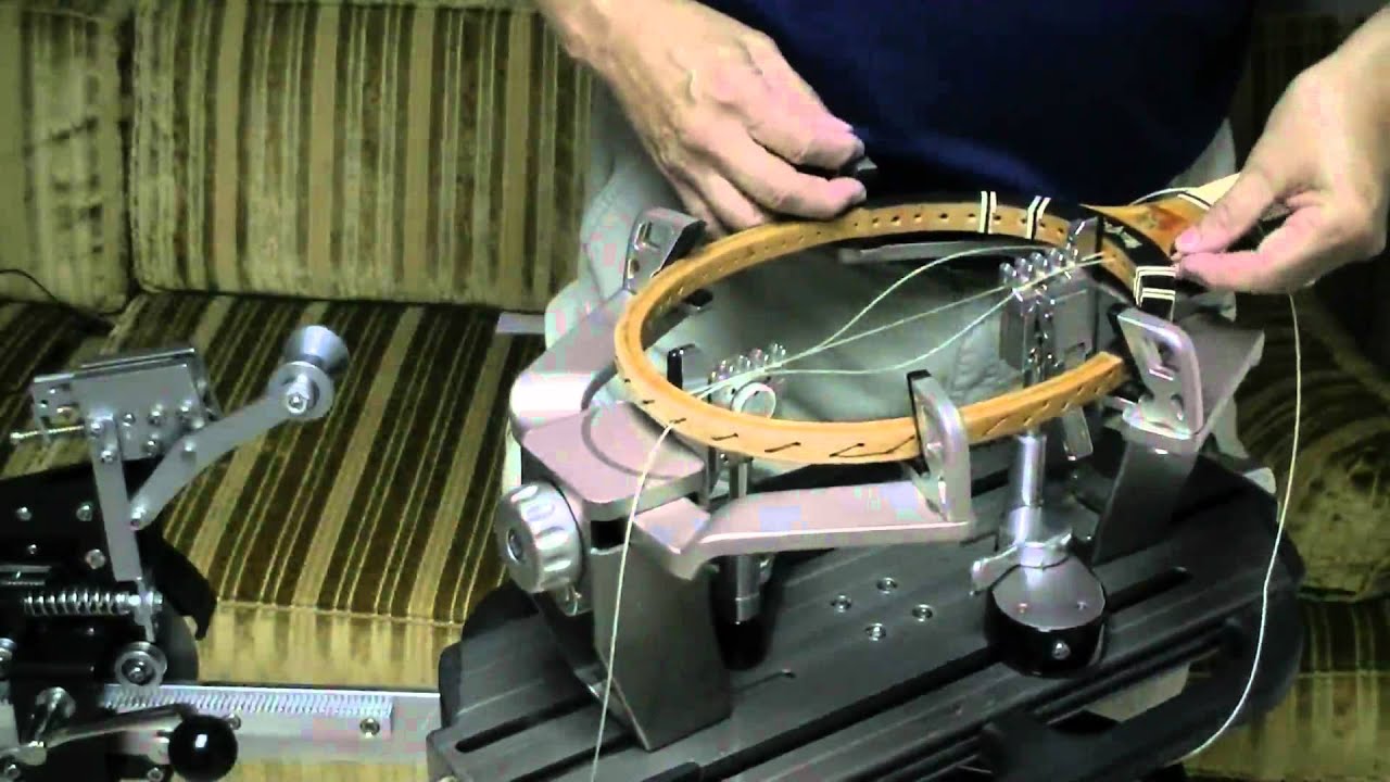 Stringing a wood racket Step 2 of 6 - Starting mains - YouTube