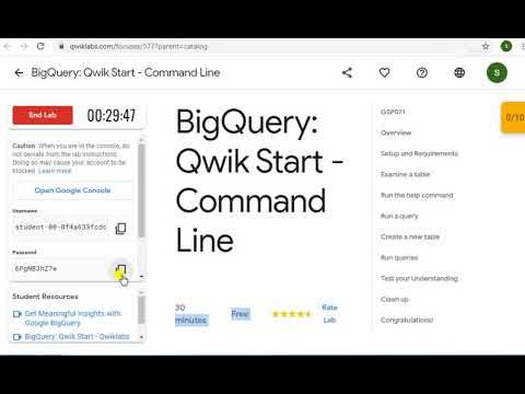 BigQuery: Qwik Start - Command Line | GSP071 - YouTube