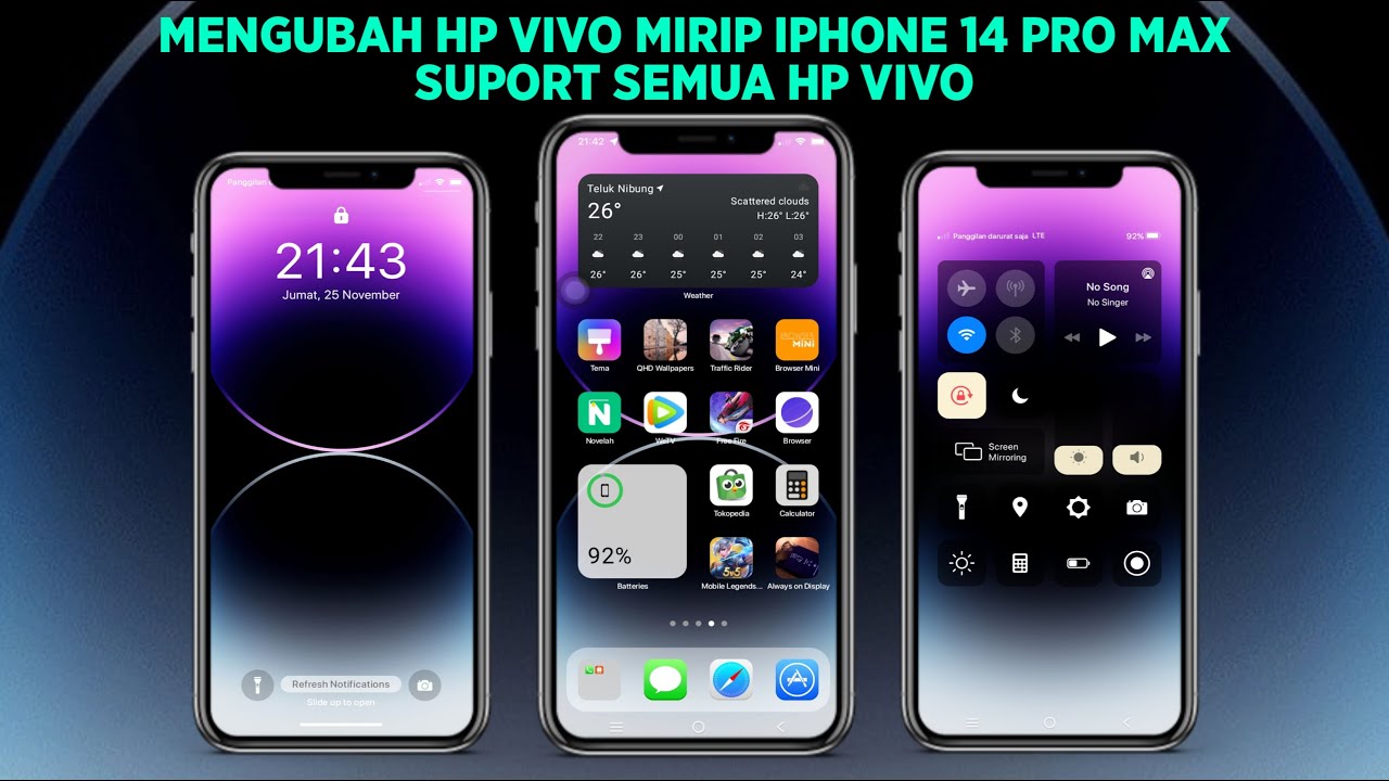 Masih Segar! Ubah Hp VIVO Anda Menjadi Iphone 14 Pro Max Support Semua ...