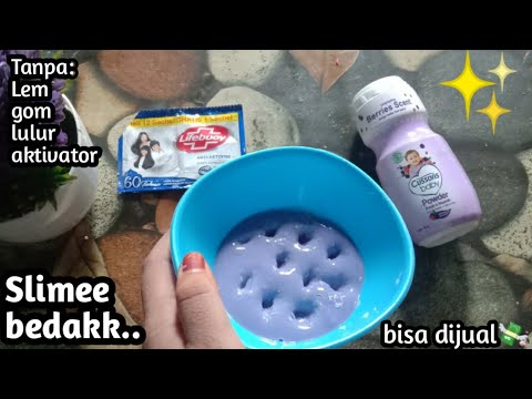 Cara membuat slime dari bedak dan shampoo tanpa lem tanpa gom tanpa aktivator - YouTube