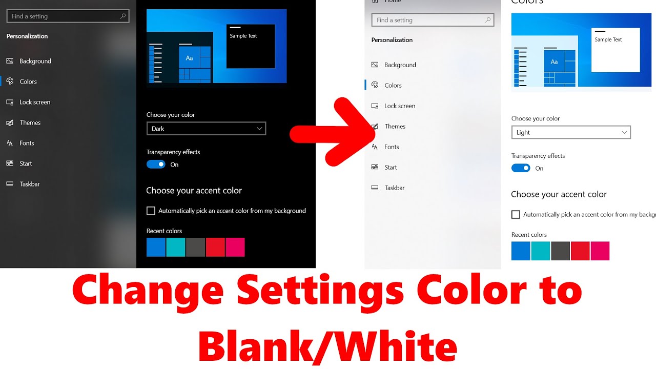 How to Change your Settings color to Black/White - YouTube