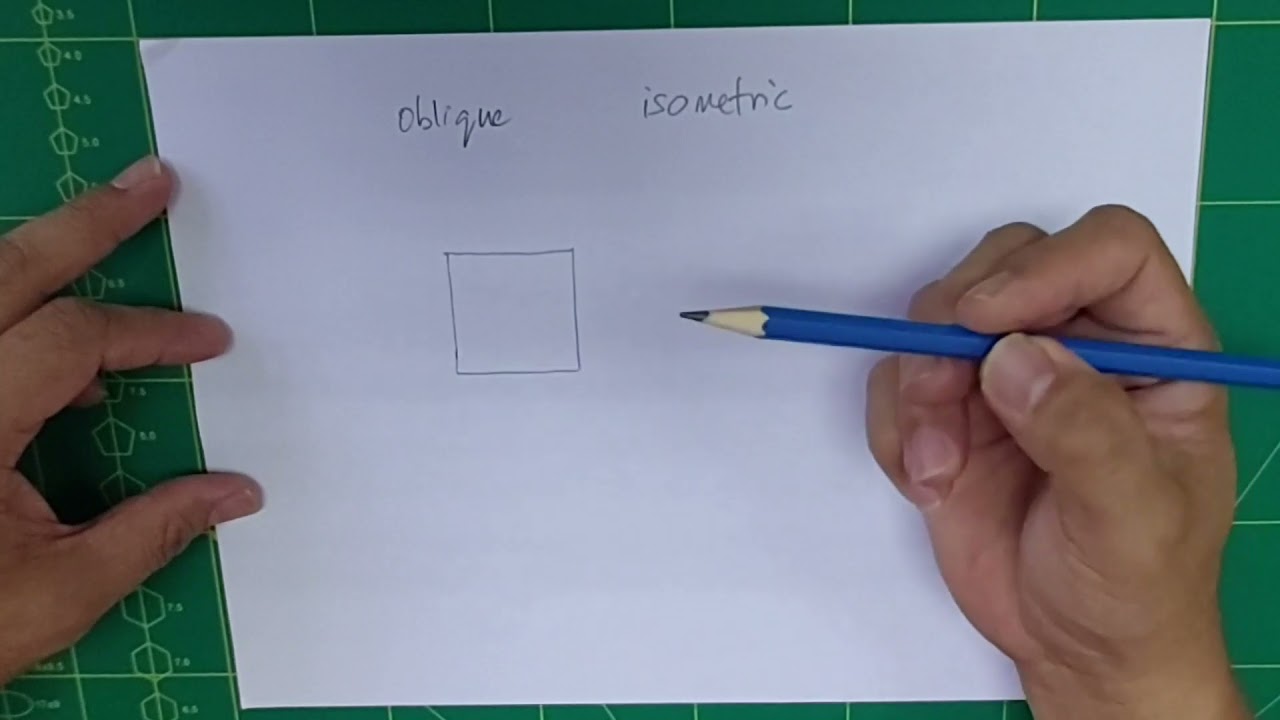 How to sketch in 3D (Oblique vs Isometric) Part 1 - YouTube