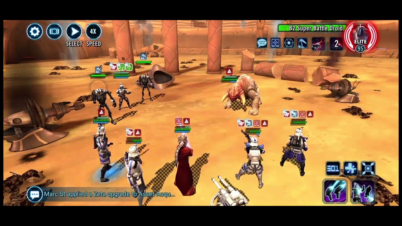 SWGoH Kam Mission 04/11/2022 maintaining Tenacity up Pahkahhh style ...