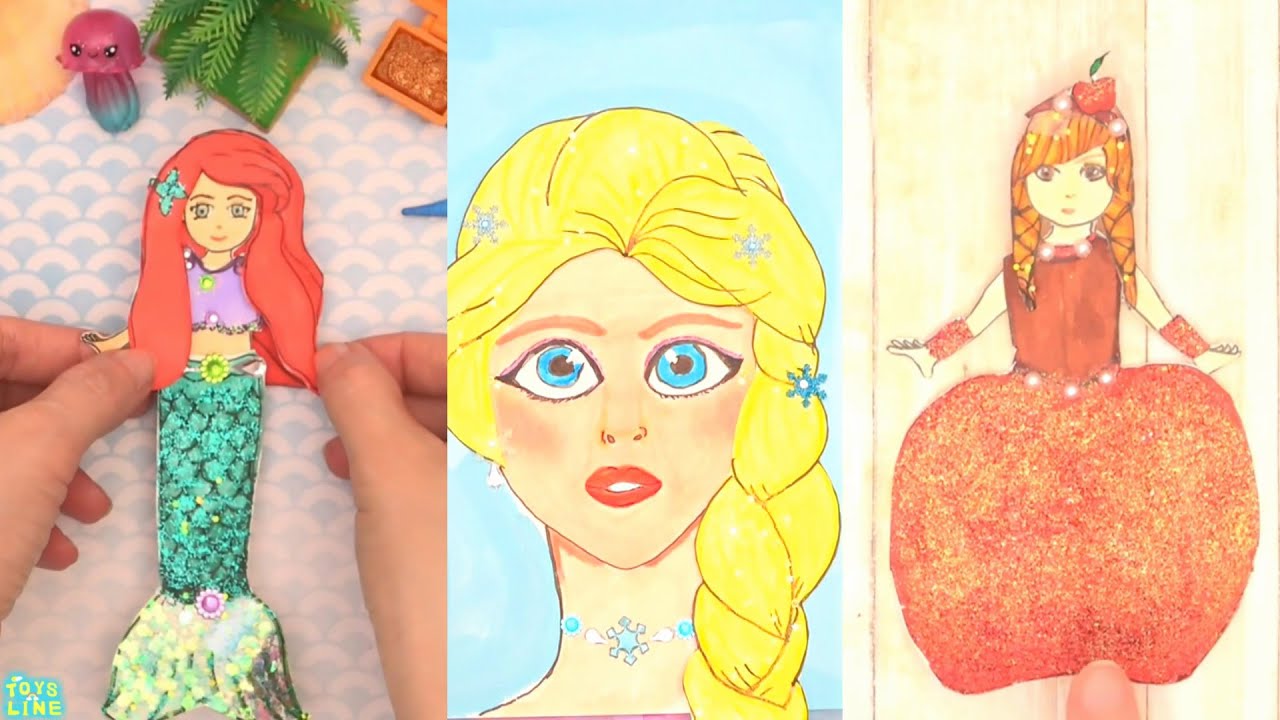 DIY Satisfying Paper Crafts ~ drawing Paper Dress Art and Winter Makeup ...