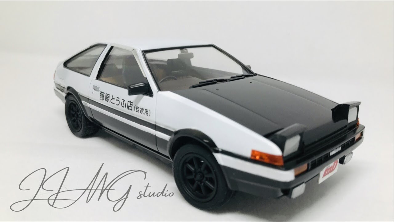 【Car model build/汽車模型製作 】How to build Toyota AE86 step by step Initial ...