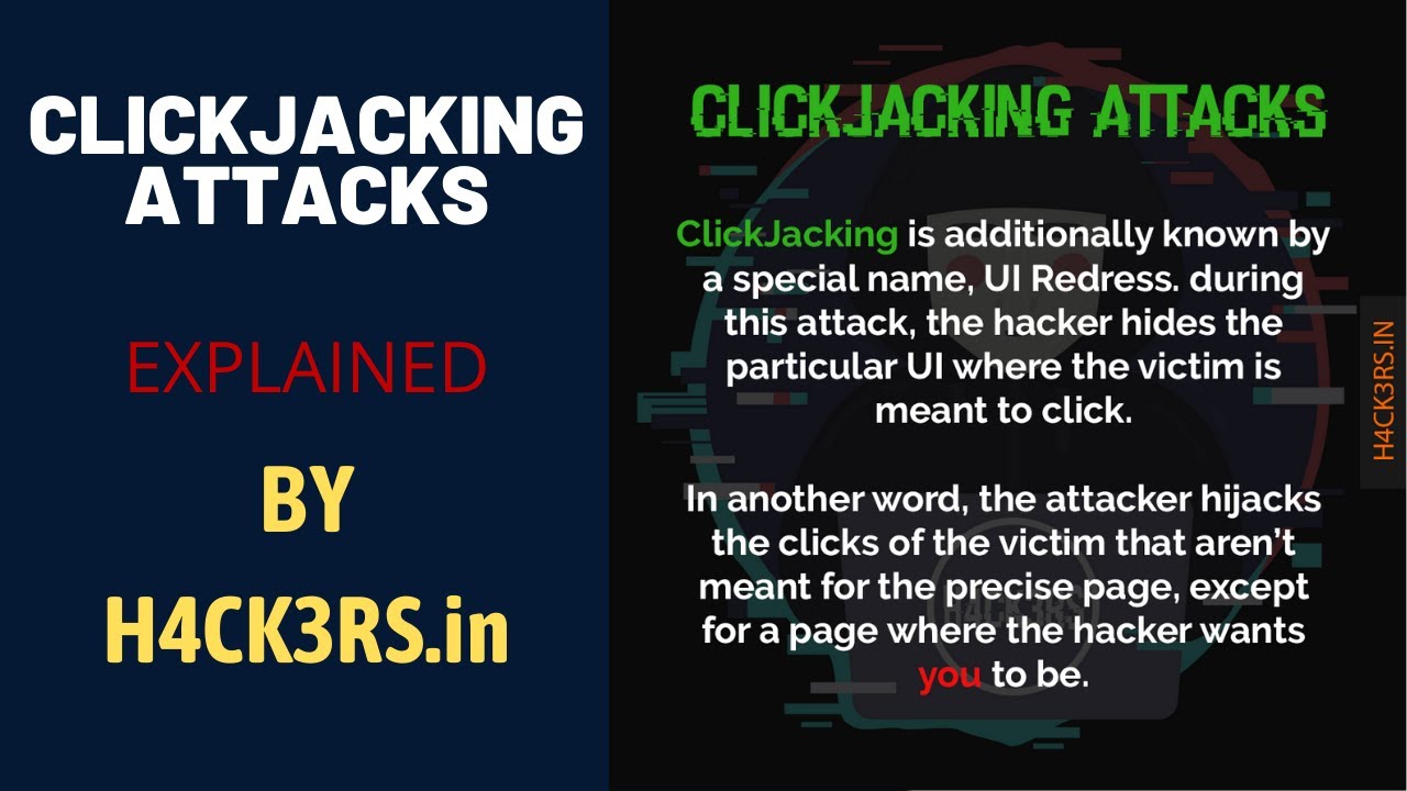 Clickjacking Attacks Ethical Hacking Cyber Security Explained In