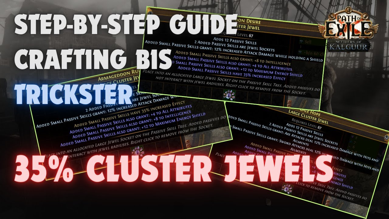 [POE 3.25] Crafting the BIS Trickster 35% Cluster Jewel for Int Stacking SS - YouTube