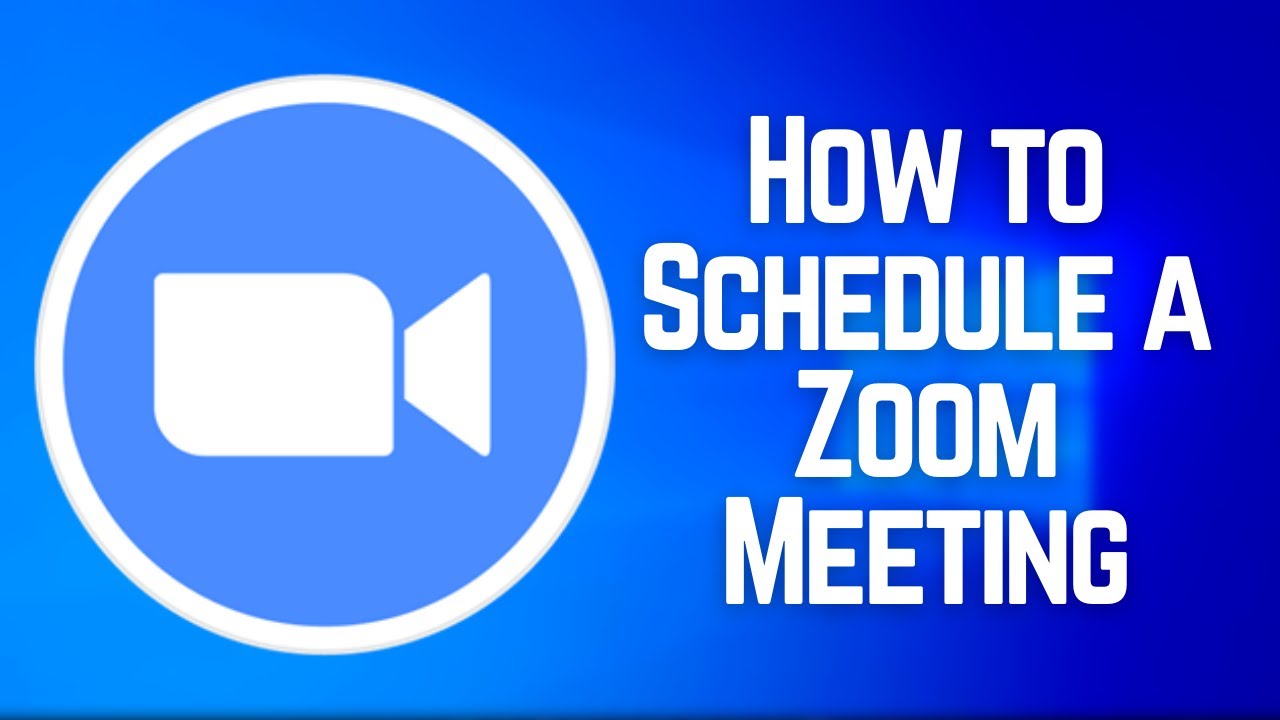 How to Schedule a Zoom Meeting - YouTube