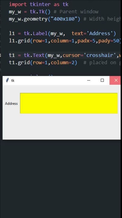 Cursor Shape When Mouse Is Over Tkinter Text Widget By Using Cursor Attribute Tkinter Cursor