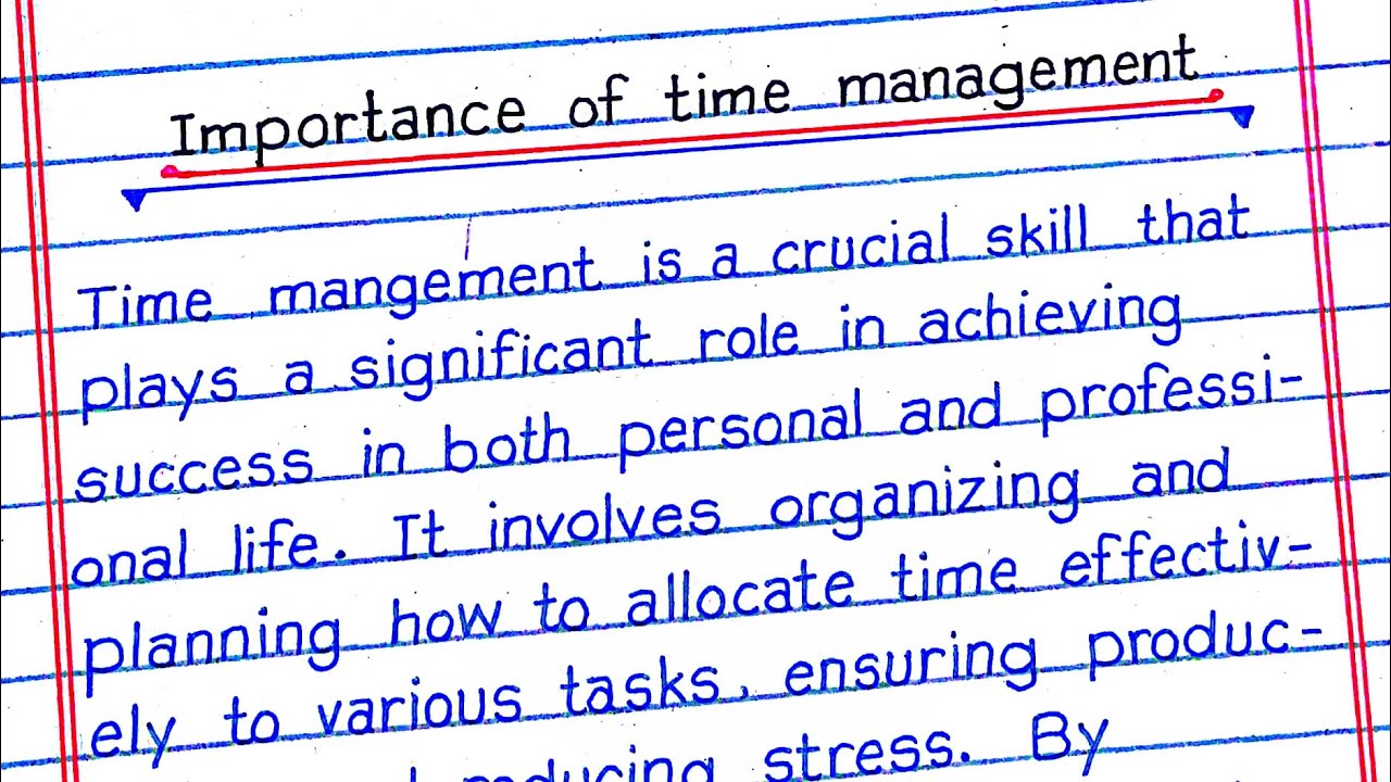 Essay on Importance of Time Management In English - YouTube