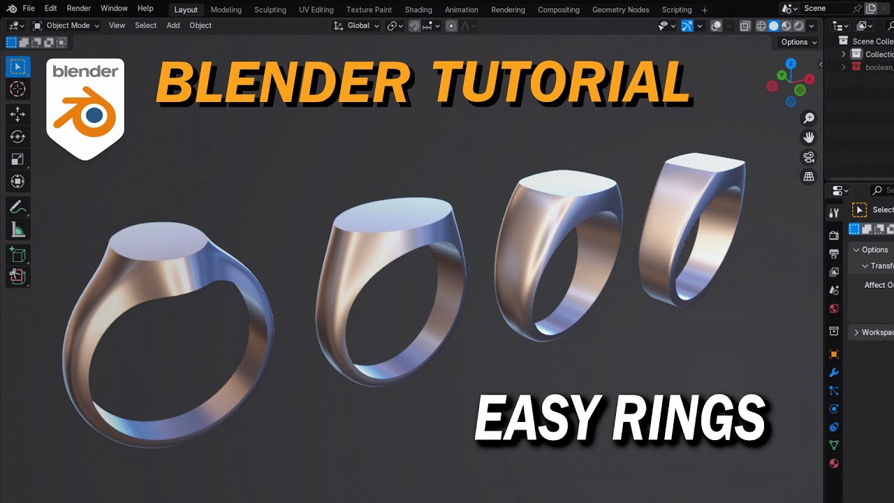Jewelry Design | Easy Signet Ring Workflow [Blender Tutorial Part 1 ...