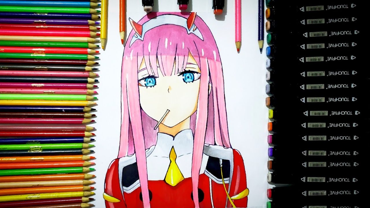 Gran dibujo de zero two fan.art - YouTube