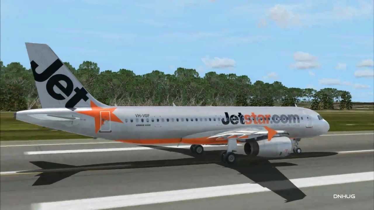 FSX Jetstar Takeoff at Melbourne - YouTube