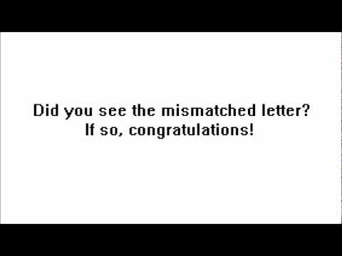 Find the Mismatched Letter - YouTube