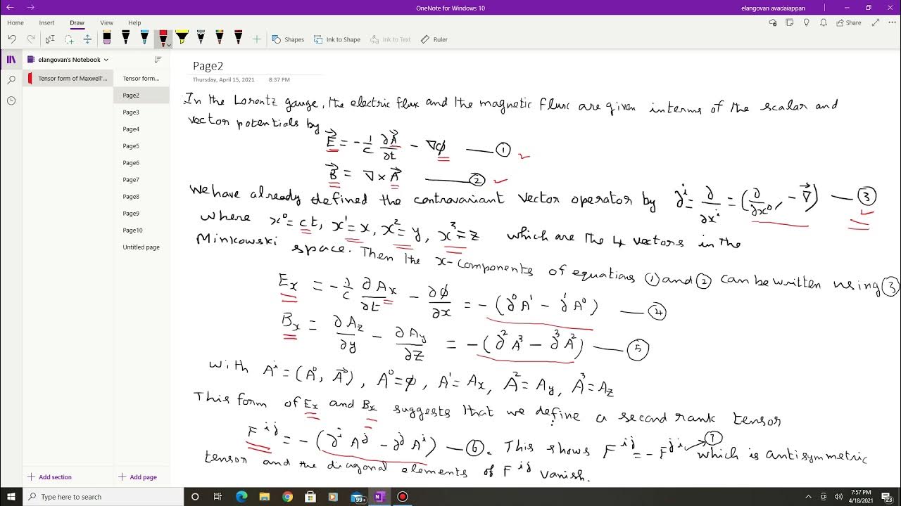 Tensor form of Maxwell's equation (covariance of Maxwell's equation ...