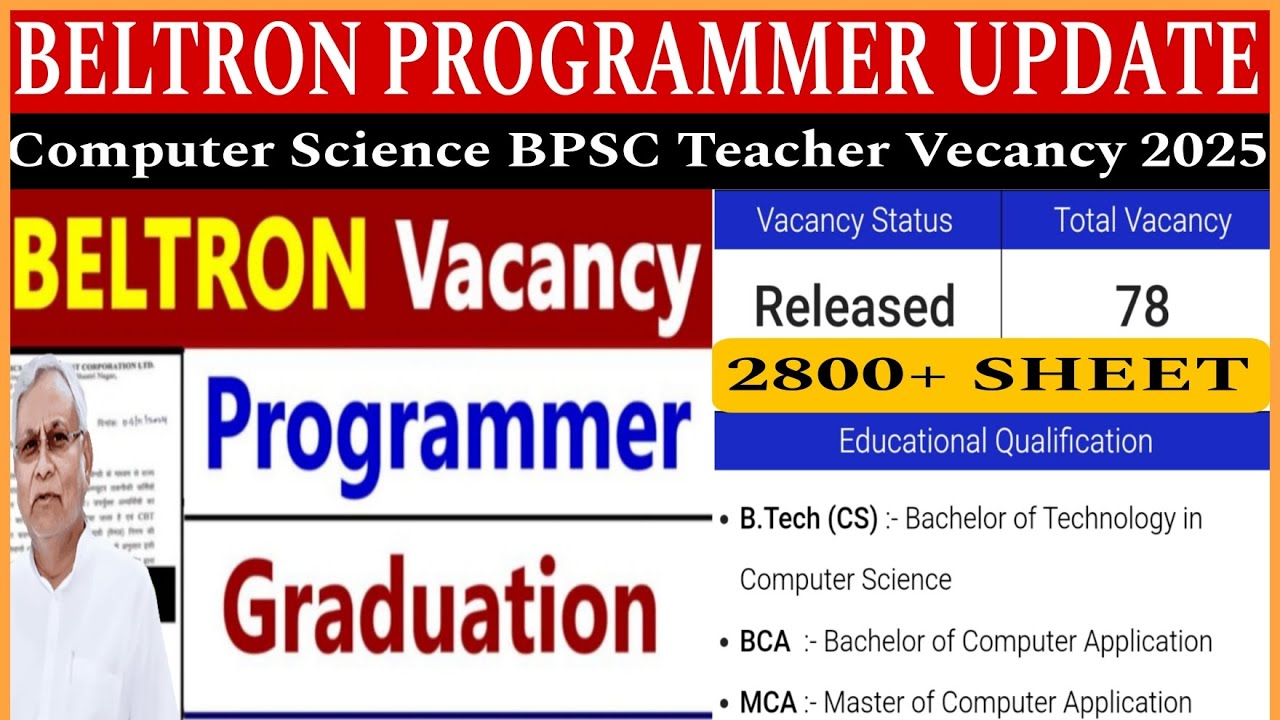 BELTRON PROGRAMMER UPDATE | BELTRON TOTAL VACANCY 2025 | COMPUTER ...