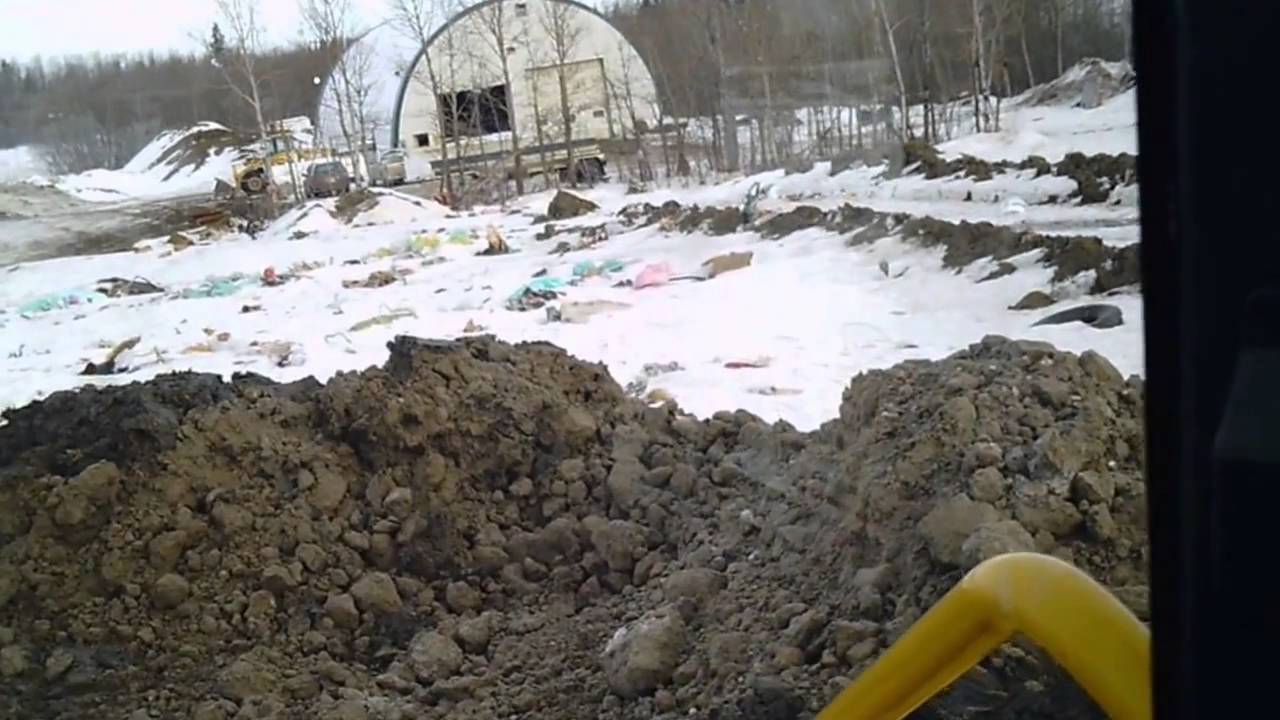 Pushing Dirt with a D6 6 way blade in a landfill. Jan 16/14 Pt2 - YouTube