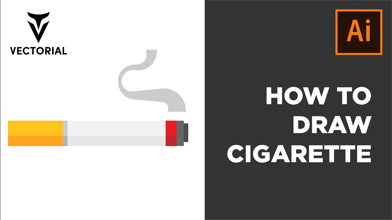 How to draw Cigarette icon in ADobe Illustrator - YouTube