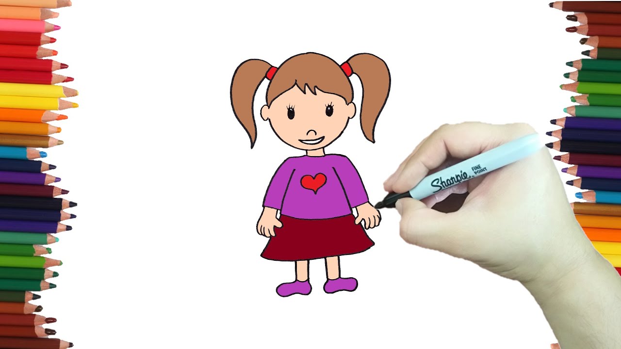 Drawing A GIRL - Speed drawing - YouTube