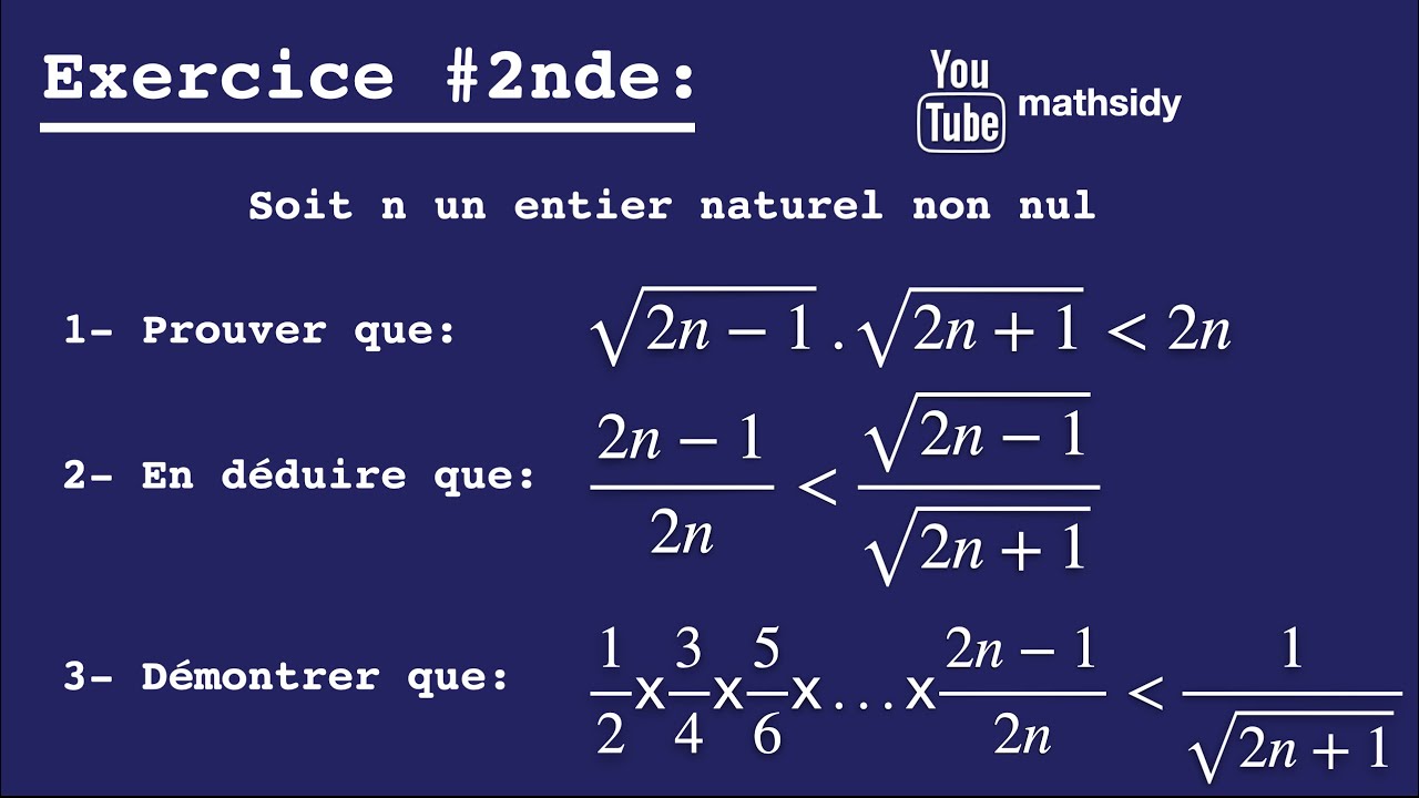 Exercice Démonstration 2nd S - Calcul dans IR - YouTube