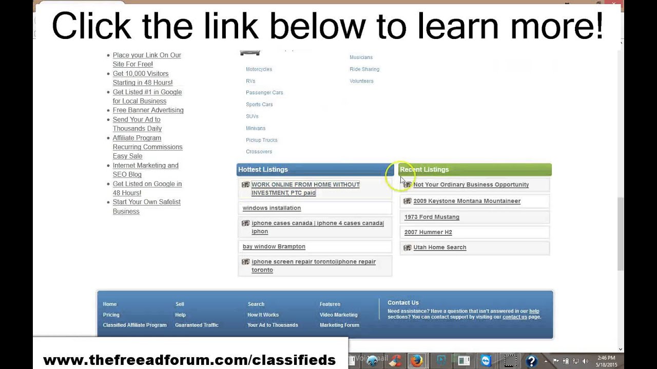 Google "The Free Ad Forum Dot Com Free Classifieds - YouTube