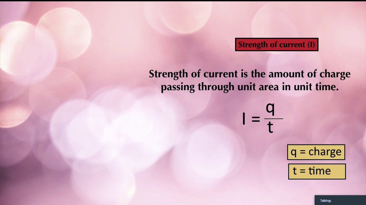 strength of current definition for electric current - YouTube