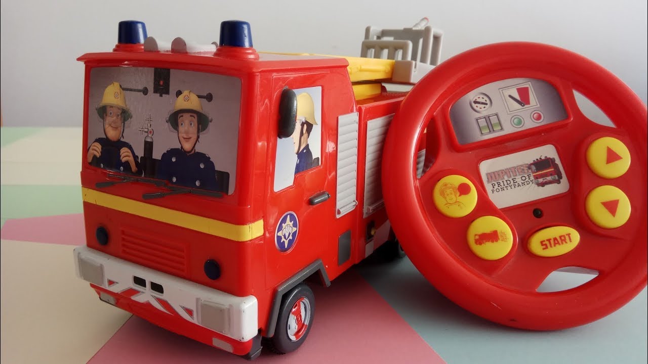 Fireman Sam Jupiter Drive and Steer - סמי הכבאי כבאית על שלט - YouTube