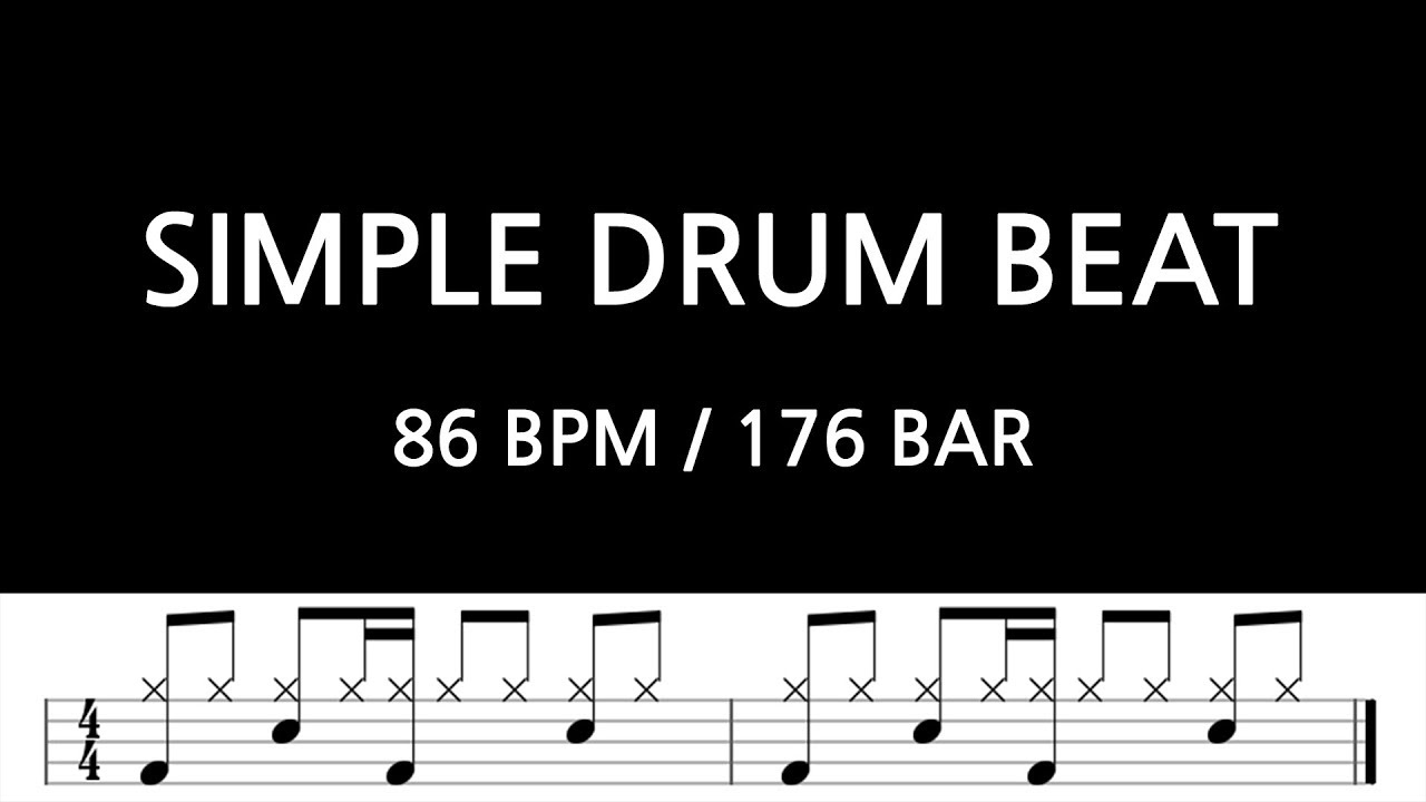 86 BPM - Super Simple Beat - Drum Backing Track Loop - YouTube