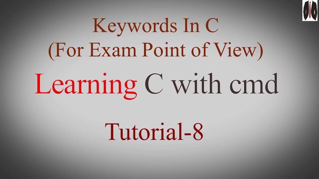 learning c with cmd-Keywords in C - YouTube